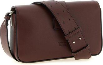 Pinko Leather Shoulder Bag - Bordeaux
