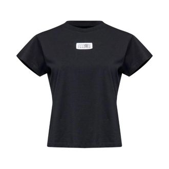 Maison Margiela Baumwoll-T-Shirt mit kurzen &Auml;rmeln - - Tops - Damen - Schwarzk - L