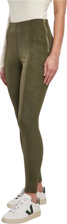 Urban Classics Damen Ladies Washed Faux Leather Pants Olive, XXL