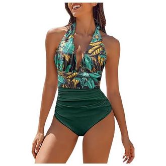 Generic Maillot de bain une pi&egrave;ce pour femme, maillot de bain de sport, grande taille, modeste, contr&ocirc;le du ventre, couleur unie, maillots de bain de plage da