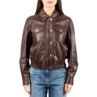 Max Mara Femme, Vestes, Brun, Taille: 40 FR Giubbino Pelle