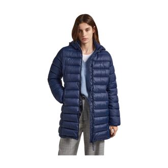 Pepe Jeans London Femme, Vestes, Bleu, Taille: 44 FR Veste Longue Plumífero Matelassée - L