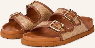 Birkenstock 1774 Birkenstock Pantoletten Arizona Framed Raffia braun