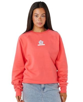 Rip Curl Long Sleeve, Relaxed Fit Crewneck Casual Pullover Crew Sweatshirt Maillot de surv&ecirc;tement, Watermelon Luxe Surf, Small Femmes