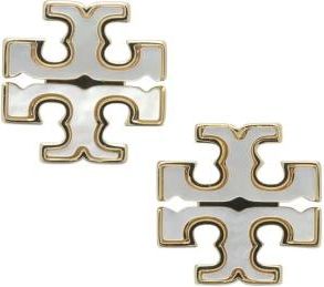 Tory Burch Femme, Accessoires, Jaune, Taille: ONE Size Kira Mother-of-Pearl Stud Earrings