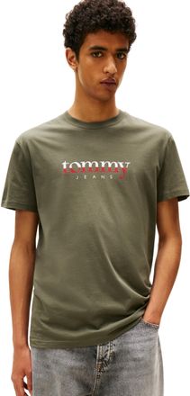 Tommy Jeans Herren T-Shirt Kurzarm Tee Regular Fit, Gr&uuml;n (Pewter Green), XL