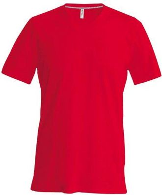 Kariban T-Shirt à Manches Courtes et col en V Coupe cintrée pour Homme (3XL) (Rouge)