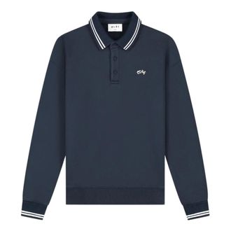 Olaf Hussein Homme, Tops, Bleu, Taille: S Tipping Detail Oversized Polo