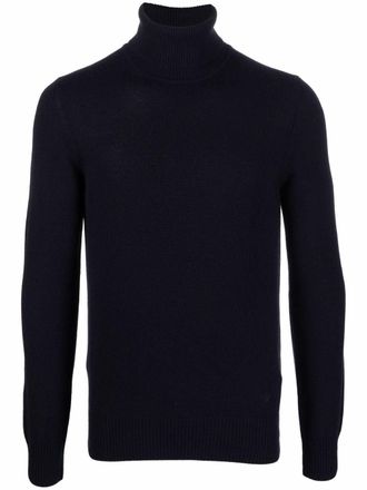 Emporio Armani pull en maille &agrave; col roul&eacute; - Bleu