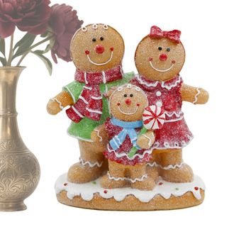 Generic Weihnachtsfiguren - Kleine Harzdekorationen, Kunst-Ornamente für Feiertage, Mini-Modelle für Winteratmosphäre | Dekorative Lebkuchenfiguren, elegante 
