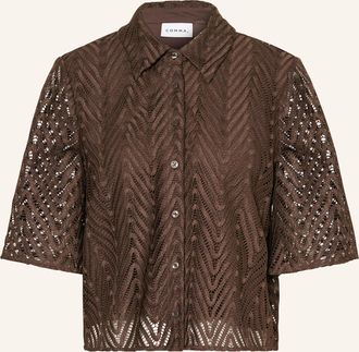 Comma Comma Hemdbluse Aus Spitze braun