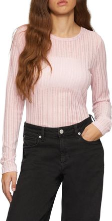 QS by s.Oliver Leicht transparentes Longsleeve mit Strukturmuster