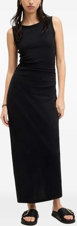 AllSaints Katarina Maxikleid mit Seitenschlitz - Schwarz