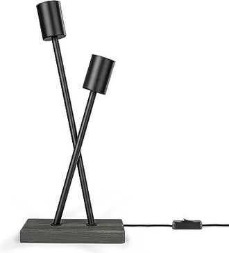 Paco Home Lampe Table Vintage E27 Lampe Salon Lampe À Poser Industriel Design Moderne LED Rétro Chambre À Coucher Bois