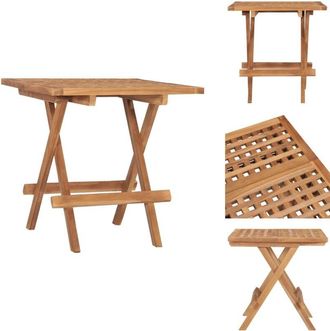vidaXL Klappbarer Gartentisch 50x50x50 cm Teak Massivholz - Holz Tisch - Gartenm&ouml;bel - Esstisch - Outdoor M&ouml;bel - Teakholz