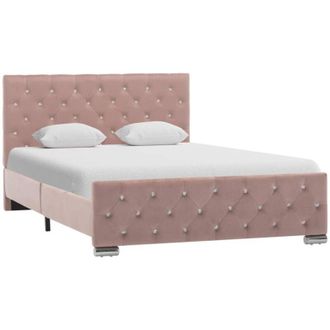 vidaXL Cadre de lit sans matelas Rose Velours 120x200 cm Vidaxl