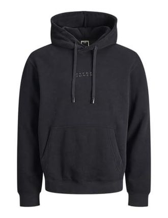 Jack & Jones Badge Hood BF Jcopoint Sweat &agrave; Capuche avec Logo, Noir, L Homme