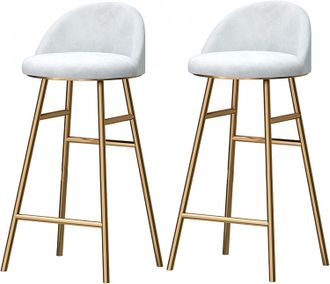 Generic Barhocker in Tresenh&ouml;he (66/76 cm) mit R&uuml;cken- und Fu&szlig;st&uuml;tze, samtbezogen, geeignet f&uuml;r K&uuml;cheninseln, Tragkraft: 150 kg