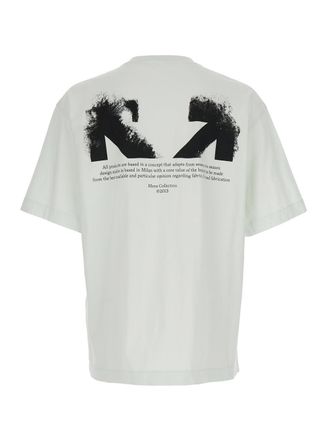 Off-white Mens T-Shirt Light Green Cotton T-Shirts And Polos