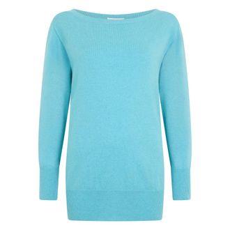 Malo Kaschmir-Bootausschnittpullover - - Knitwear - Damen - Blau - S