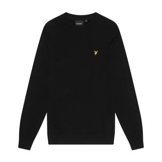 Lyle & Scott Homme, Pulls, Noir, Taille: XL Pull en coton &agrave; col rond en tricot