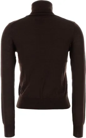 Polo Ralph Lauren Womens Chocolate Wool Sweater Deepchocolatemelange Exterior: Maglieria
