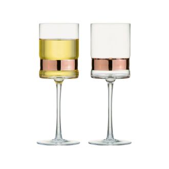 Anton Studio Designs SoHo Handgefertigte Weingl&auml;ser, perfekt f&uuml;r Rotwein, Wei&szlig;wein, Wasser oder Getr&auml;nke - 350 ml - Bronze - Set mit 2 eleganten Weingl&auml;sern