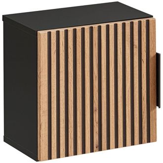 AC-D&eacute;co Armoire murale 1 porte Gaia Noir et Bois
