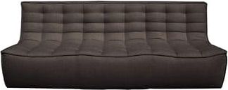 Ethnicraft Canapé 3 places ou + N701 - Gris - Mousse - Designer Jacques Deneef
