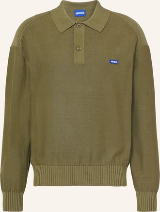 HUGO BOSS Hugo Strick-Poloshirt San Petty Oversized Fit gruen