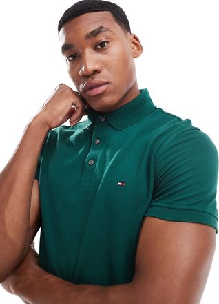 Tommy Hilfiger 1985 - Polo ajust&eacute; - Vert for&ecirc;t