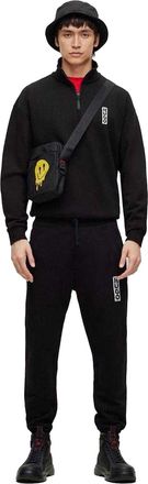 HUGO BOSS Dangula Sweatshirt f&uuml;r Herren, mit kurzem Rei&szlig;verschluss (Schwarz)