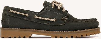 Faguo Chaussures bateau en cuir kaki
