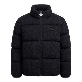 Carlo Colucci Metal Plaque Pufferjacke - - Jackets - Herren - Schwarzk - 2XL