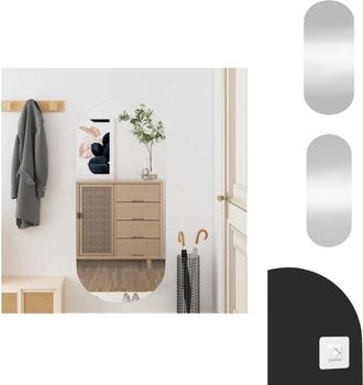 vidaXL Wandspiegel 40x90 cm Glas Oval - Wandspiegel - Spiegelfläche - Badezimmerspiegel - Schlafzimmerspiegel - Wohnzimmerspiegel