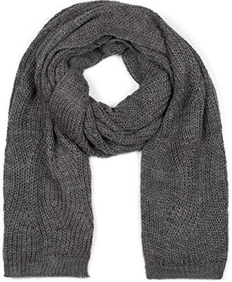 styleBREAKER Écharpe unisexe tricotée avec motif ondulé, écharpe dhiver tricotée unie, tricotée en vrac, motif à trous 01018163, couleur:Gris foncé