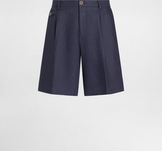 Dolce & Gabbana Bermudas Aus Leinen - Mann Hosen Und Shorts Blau 44