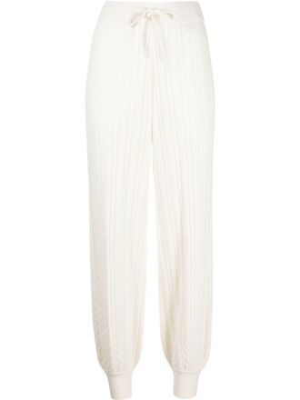 Madeleine Thompson Lily Hose mit Zopfmuster - Wei&szlig;