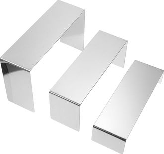 Cabilock Gatuida 3 St&uuml;ck Edelstahl Schuhregal in Verschiedenen Robustes Schuhst&auml;nder Display f&uuml;r Schrank und Vitrine Platzsparend und Verschlei&szlig;fest zur Stilvo