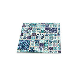 Decorwelt Herdabdeckplatte Abdeckung Ceranfeld Abdeckplatte Schneidebrett 1-Teilig 60x52 Mosaik Mehrfarbig Spritzschutz Glasplatte Ceranfeldabdeckung Schutz Her