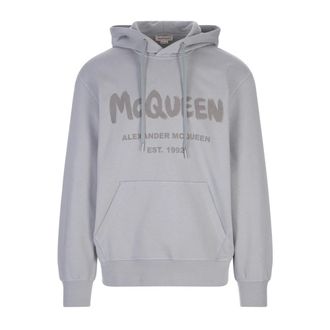 Alexander McQueen Graffiti Kapuzenpullover - - Sweatshirts & Hoodies - Herren - Grau - XL