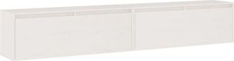 vidaXL Armoires murales 2 pcs Blanc 100x30x35 cm Bois de pin massif vidaXL