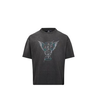 Represent Tee-shirt col rond en coton m&eacute;lang&eacute;
