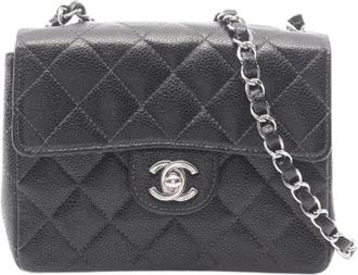 Chanel Sac bandouli&egrave;re Mini Matelasse en cuir de veau grain&eacute; Pre-owned - Femme - Pre-owned - Noir - Taille: ONE Size