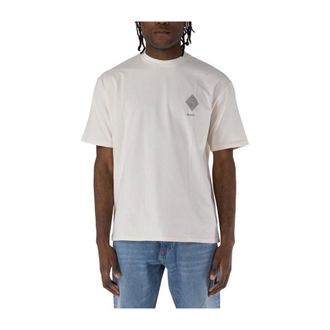 Amish Homme, Tops, Blanc, Taille: M T-shirt en coton minimaliste