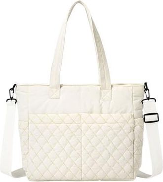 Generic Kexpery Sac &agrave; Main Femme Matelass&eacute; en Coton avec Bandouli&egrave;re R&eacute;glable Sac Crois&eacute; Tote pour Bureau Shopping Voyage