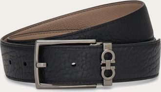 Ferragamo Herren Verstellbarer Wendeg&uuml;rtel mit rechteckiger Schnalle Beige