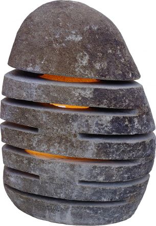 Guru Shop Flußstein Lampe 1 (30 Cm), Grau, Ausführung: Elektrik für Außenbereich, Stehleuchten