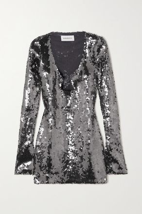 16Arlington Solaria Minikleid Aus T&uuml;ll Mit Pailletten - Grau
