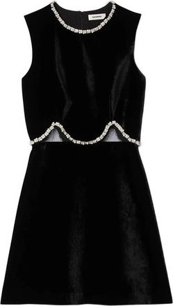 Sandro Verziertes Maryline Minikleid mit Cut-Out - Schwarz
